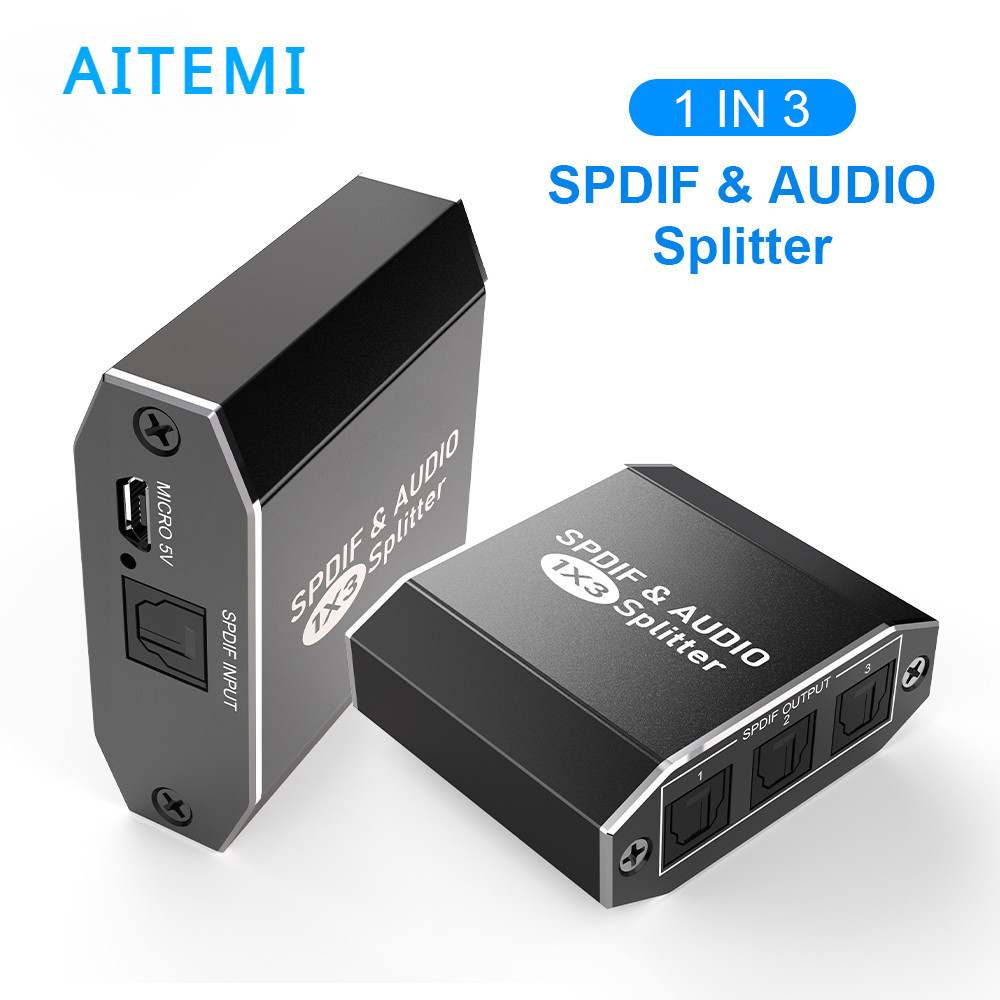 SPDIF Audio Splitter 1 In 3 Out Optical Switch SPDIF Toslink Digital ...