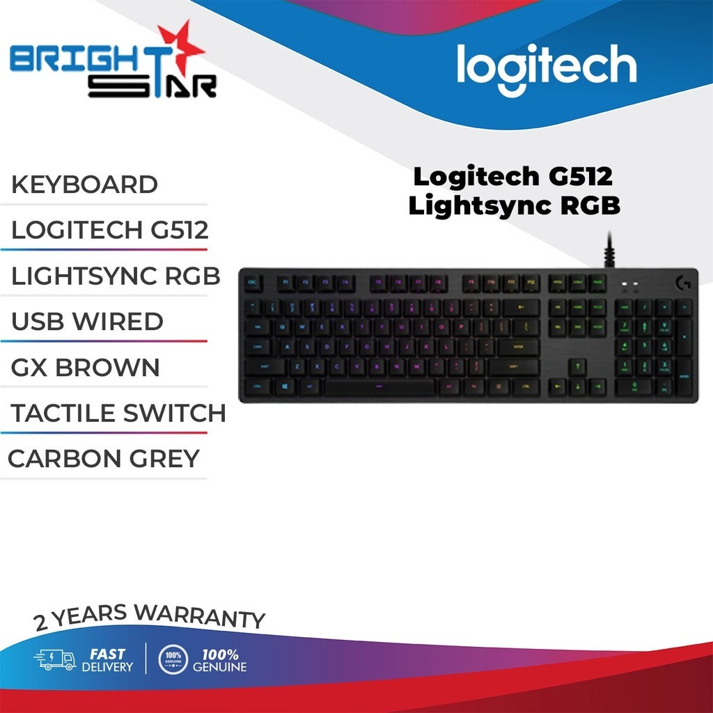 Logitech G512 Carbon Lightsync RGB Mechanical Gaming Keyboard ( GX Blue ...