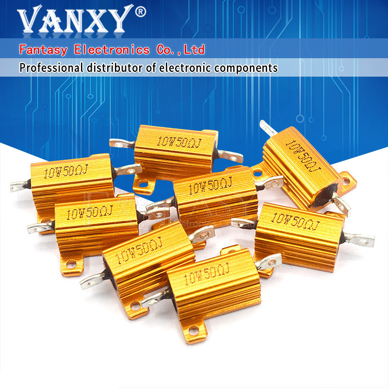 2pcs 10W Aluminum Power Metal Shell Case Wirewound Resistor 0.1 ~ 10K 0 ...