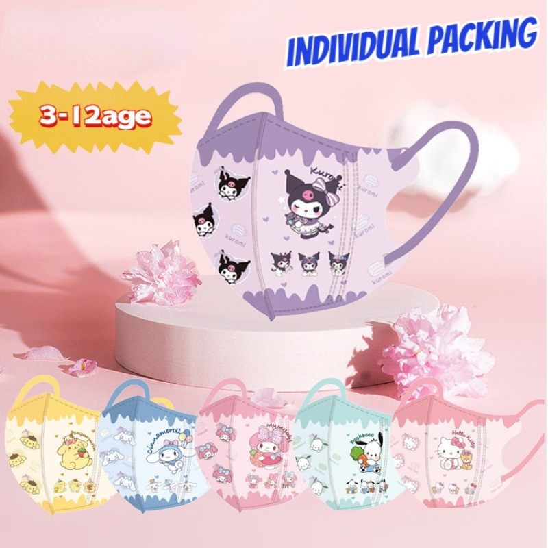 Sanrio 10pcs Independent Packaging 3-12 Year Old Children's 3D Mask ...