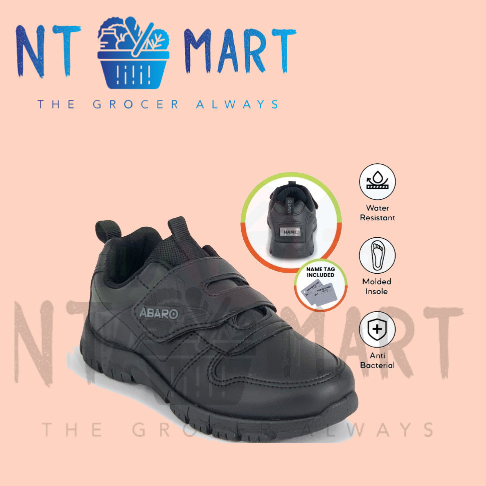 ABARO 2323N Water Resistant Anti-Bacterial School Shoes Black / Kasut ...