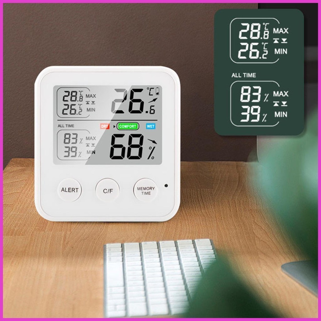 Temperature and Humidity Meter Mini Hygrometer Temperature Gauge Indoor ...