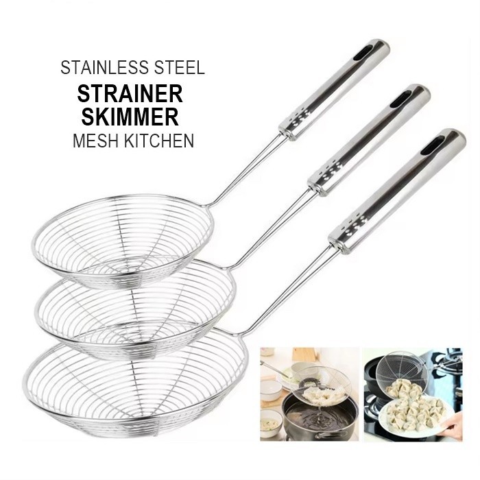 Stainless Steel Oval Skimmer Filter Oil Pot Food Filterpenapis Buah Ovall Keluli Tahan Karat