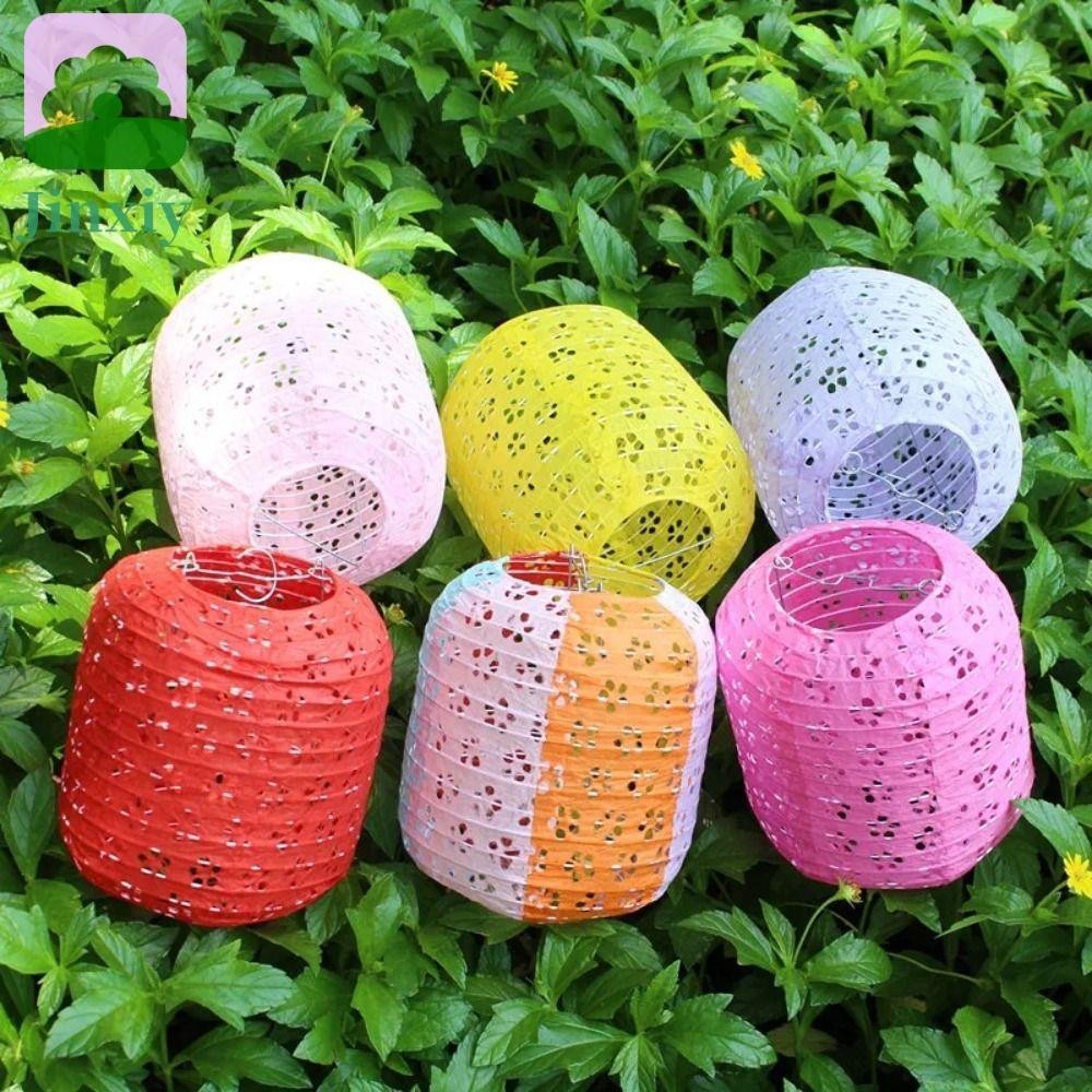 JINXIY Paper Lantern, Cylindrical Colored Hanging Lampion, Exquisite ...