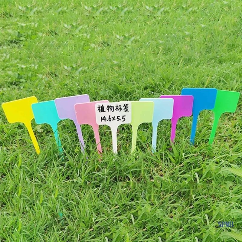 SUP 10Pcs Plant Labels 12 Colors T-Types Plant Tags Plant Markers ...