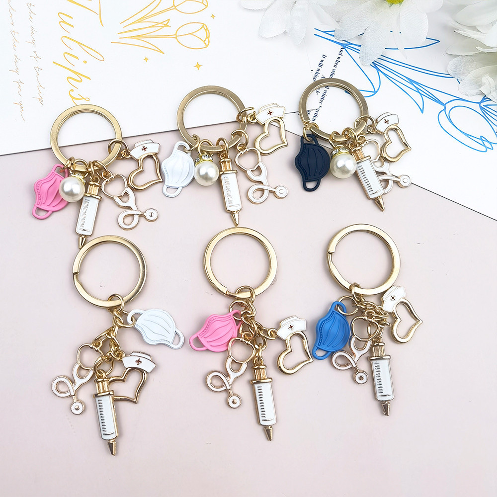 New Design Keychain Doctor Medical Tool Stethoscope Syringe Face Mask ...