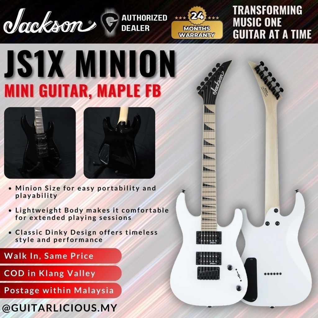 Jackson JS Series Dinky Minion JS1X Electric Guitar, Maple FB, White ...