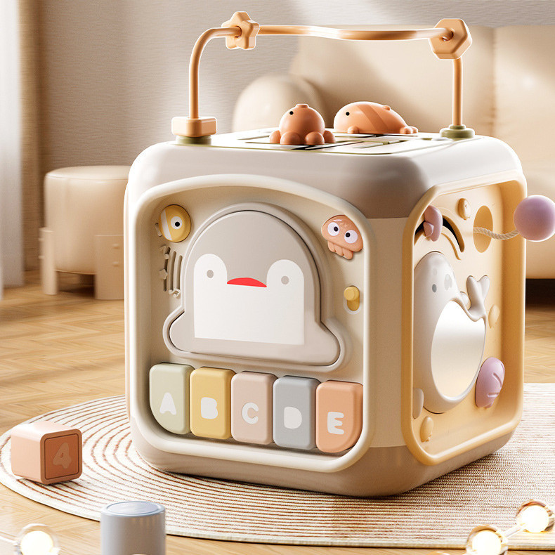 Baby Multi-Function 6in1 Activity Cube Manipulative Educational Musical ...