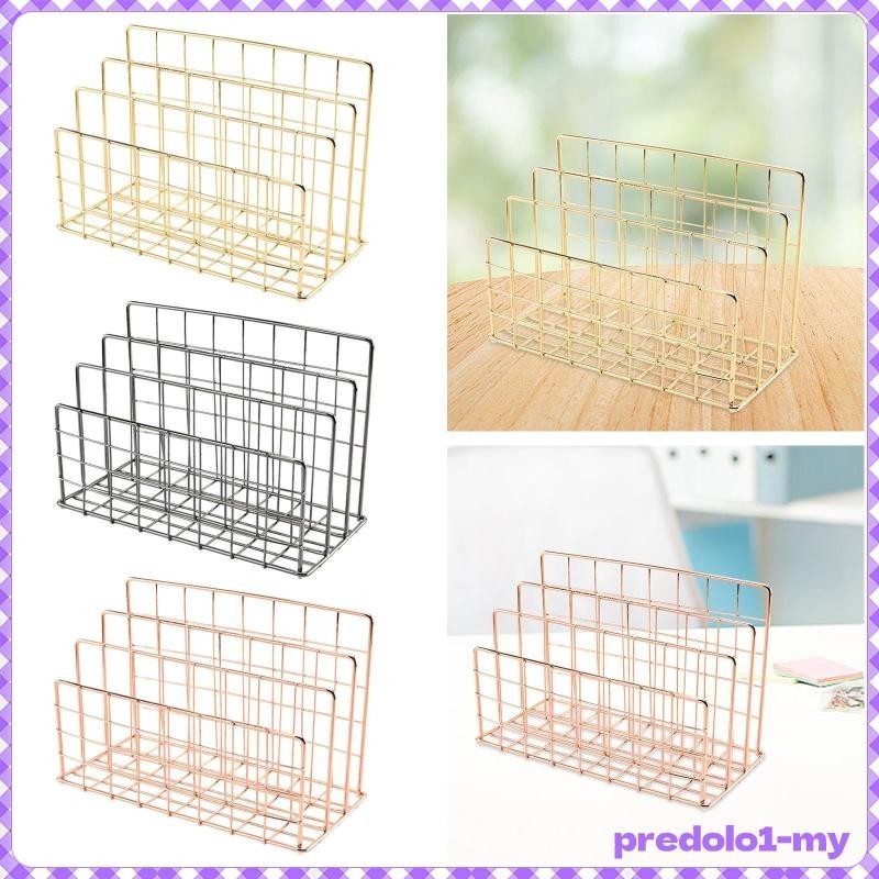[PredolodbMY] Desk Bookshelf File Folder Sorter Iron Non Skid Book ...