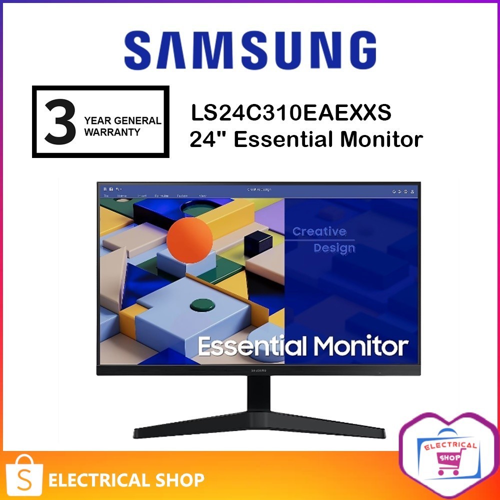 Samsung Essential Monitor S3 S31C - Black (24") LS24C310EAEXXS | Shopee ...