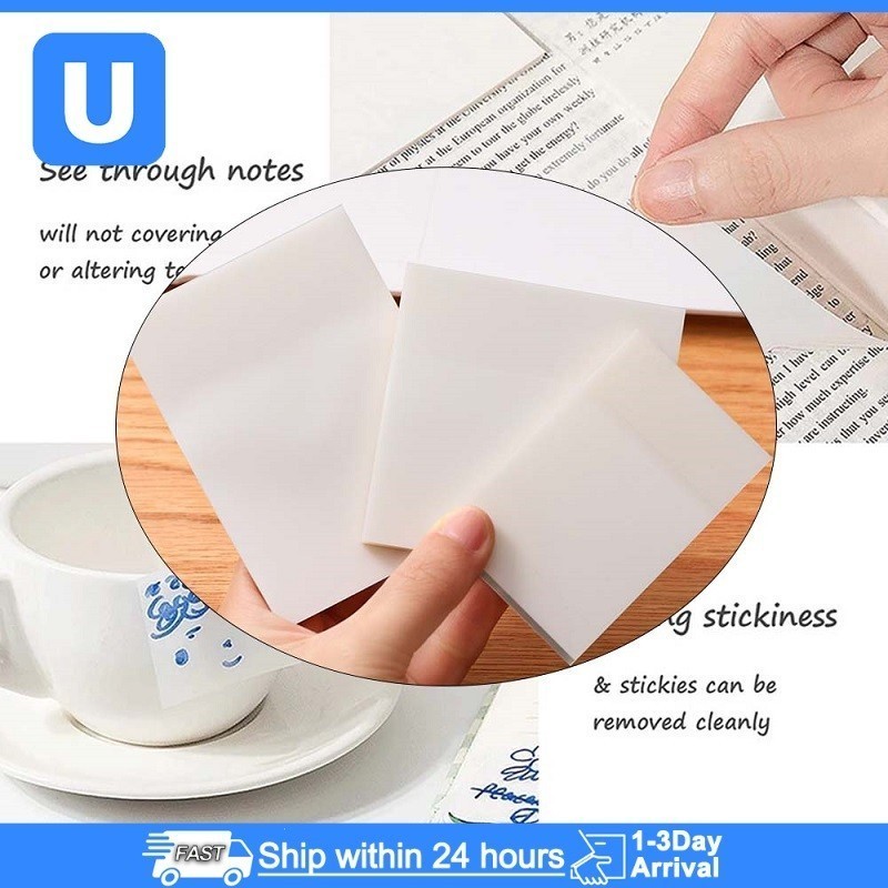 Waterproof Clear Sticky Notes Office Supplies Memo Tab Daily To-Do List ...