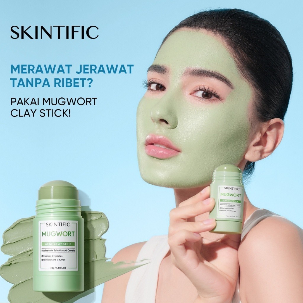 Skintific Mugwort Clay Stick Cleansing Clay Mask 40g Anti Pores & Acne ...