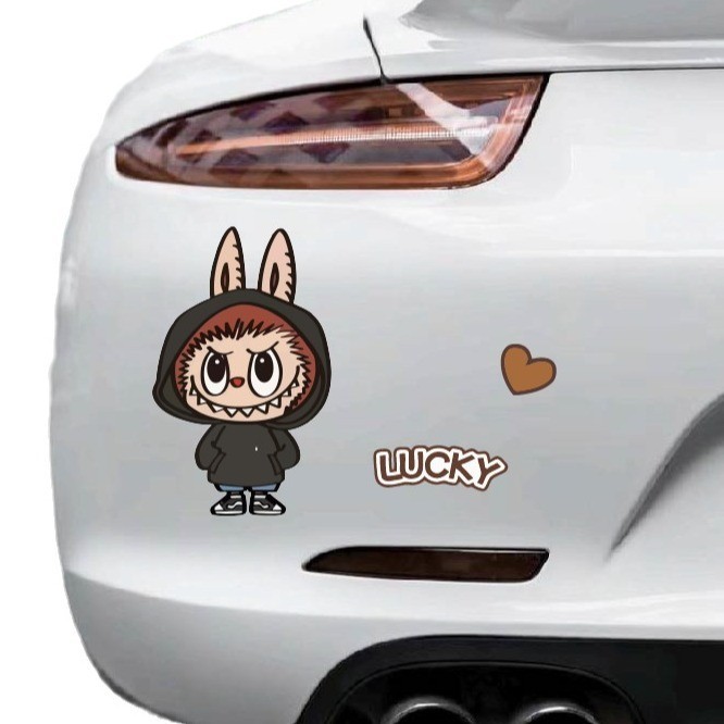 POPMART motorcycle sticker decoration waterproof car sticker LABUBU ...