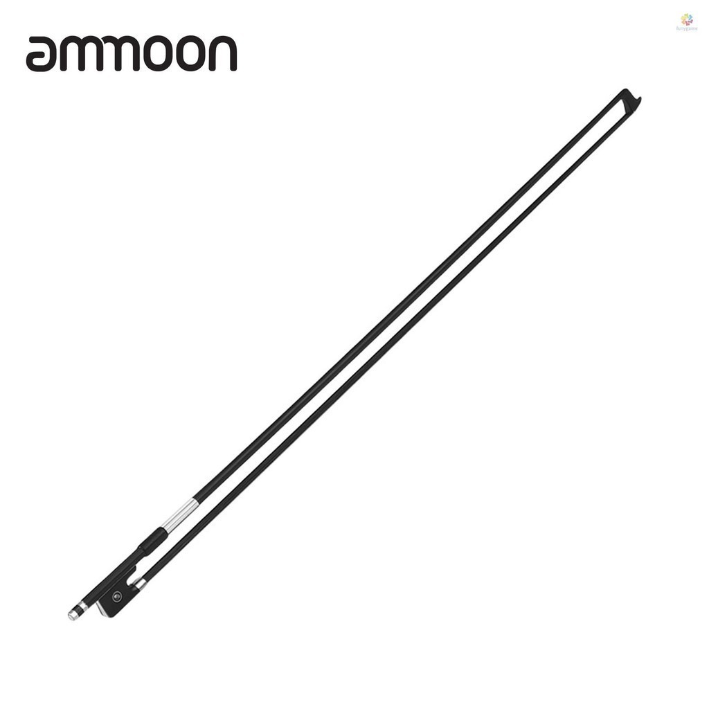 ammoon 4/4 Violin Bow Carbon Fiber Round Stick Fiddle Bow Ebony Frog ...