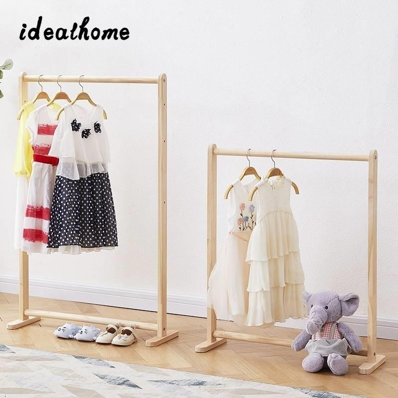 Bamboo Wooden Children's Coat Rack Simple Installation Flat Stand Coat ...