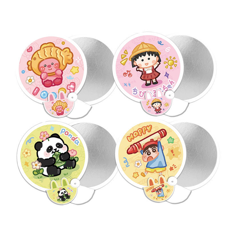 Ins Folding Fan Photo Reflector Cute Folding Fan Cartoon Portable Fan ...