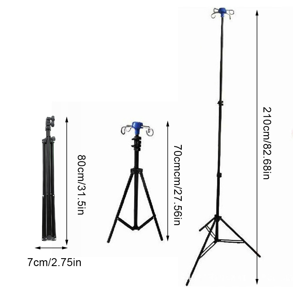 [Redkee.my] Portable IV Pole Drip Bag Stand 4 Hooks 3 Legs Foldable ...