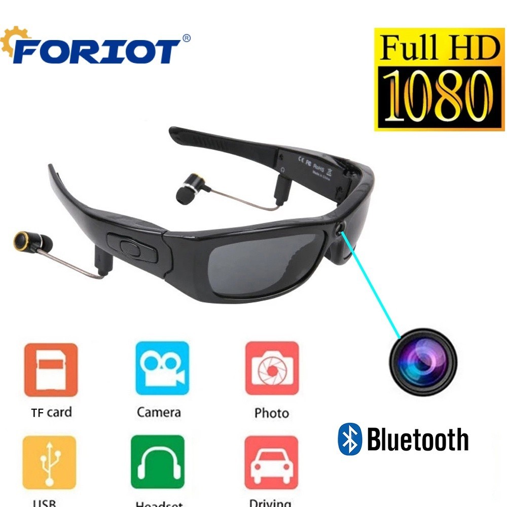 FORIOT Polarized Sports Camera Sunglasses 1080P HD Cycing Action Hidden ...