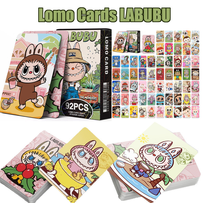 92pcs/box Double-sided Lomo Card LABUBU The Monster Rabbit Photocards ...