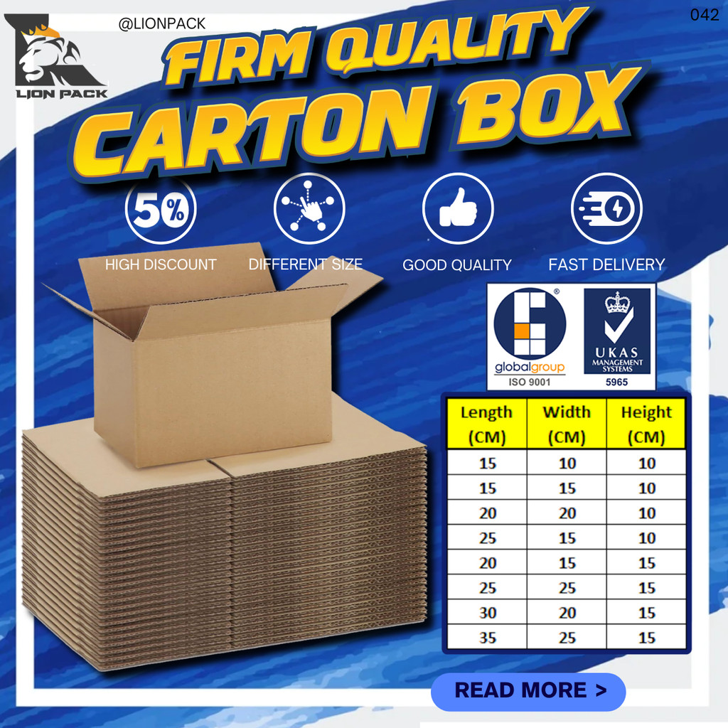 LIONPACK Packaging Kotak Carton Box Paper Box Small Box Packing Parcel ...