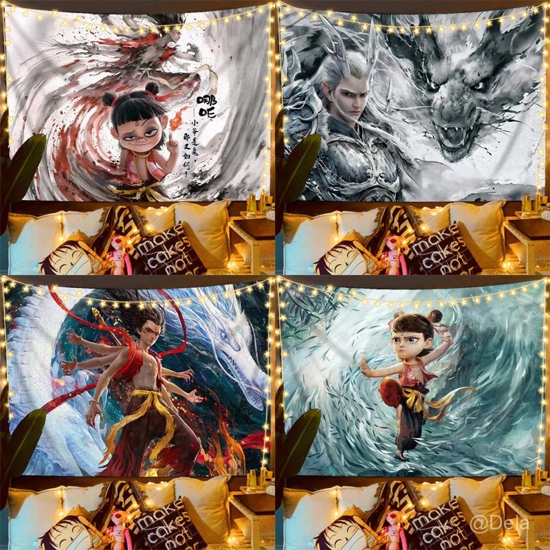 Nezha Hot-selling Background Wall Hanging Cloth Anime Two-Dimensional ...