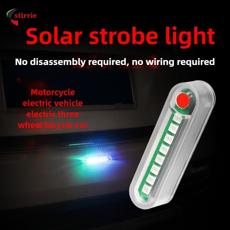 Solar Power Strobe Warning Lights LED Flashlight Night Caution Strobe ...