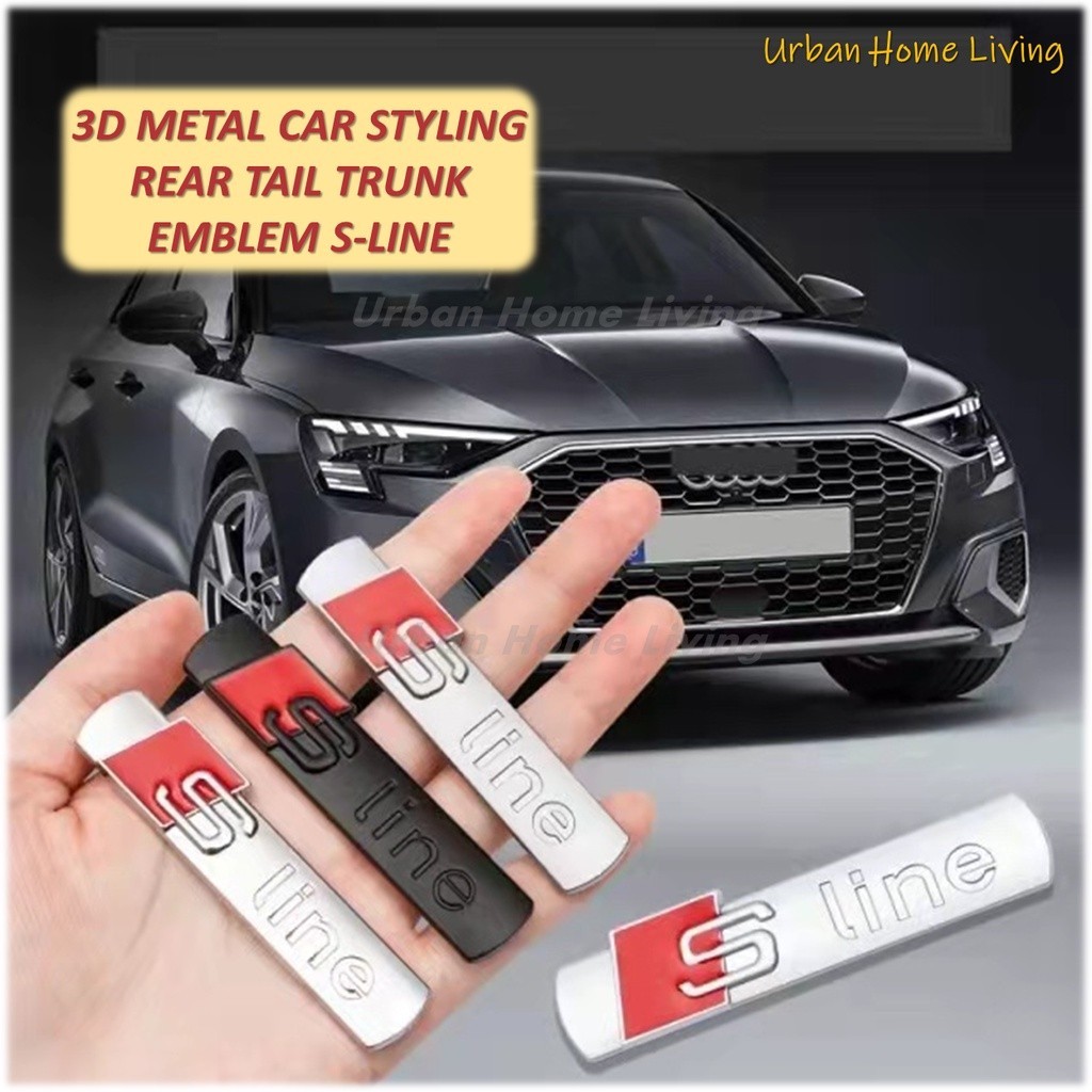 AUDI S LINE 3D Metal Logo Car Side Wing Emblem Car Styling Rear Tail ...