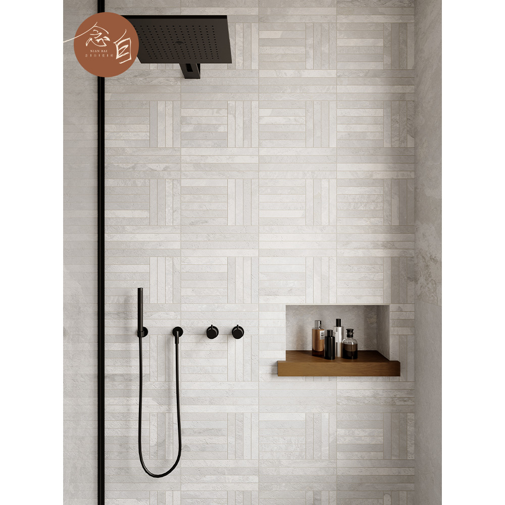 Jubin Bilik Mandi High-End Retro Kelabu Mozek Dinding Jubin Dapur ...