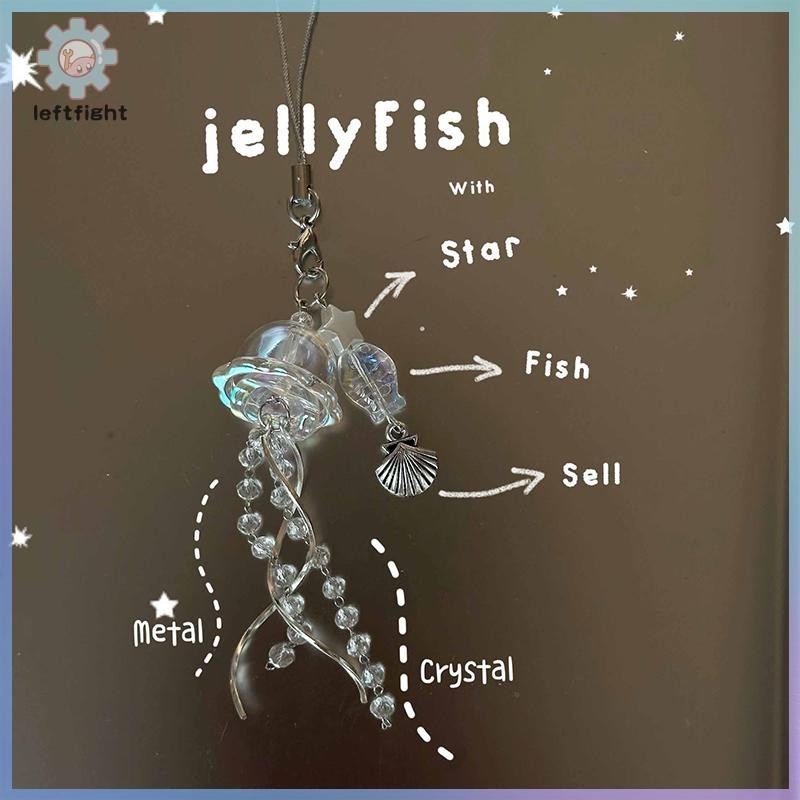 LEFT Original Dream Jellyfish Phone Chain Crystal Clear Marine Life ...