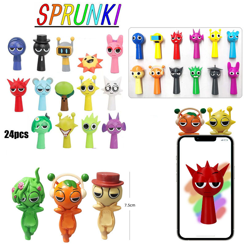 12 Piece Sprunki Action Figure Incredibox Sprunki X Sonny Angel Hippers ...