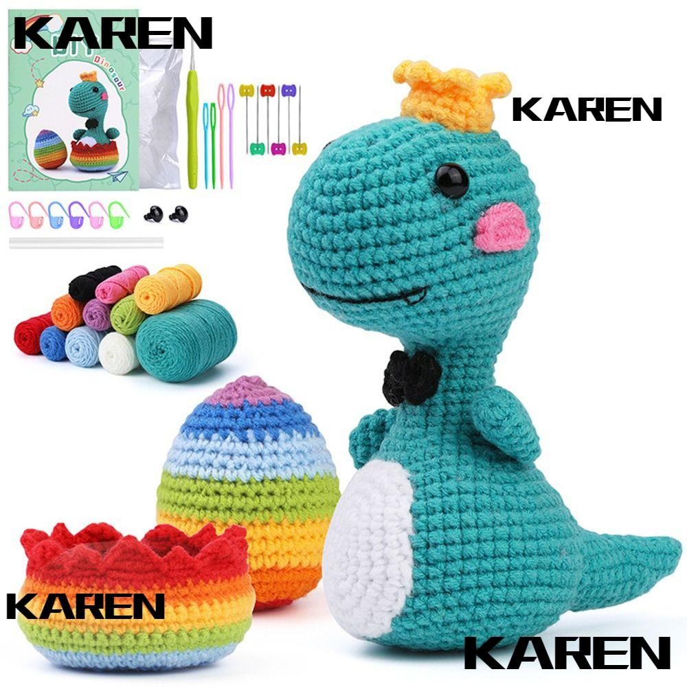KAREN1 Beginners Crochet Kit, Yarn with Step-by-Step Video Tutorials ...
