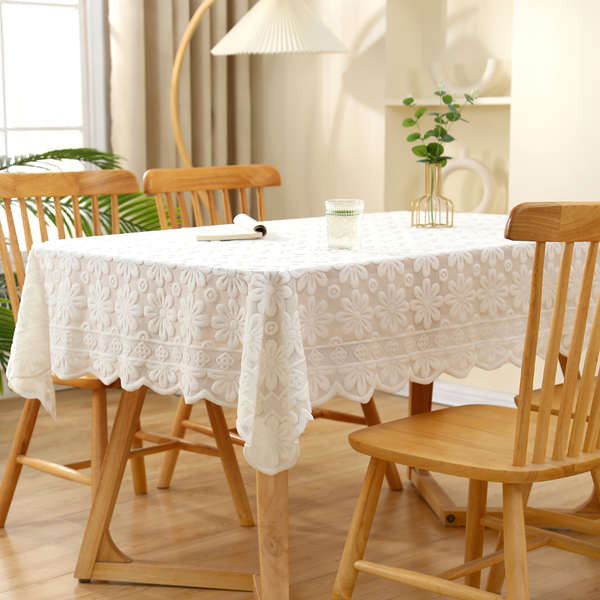 lapik meja makan lapik meja makan waterproof Taplak meja renda putih ...