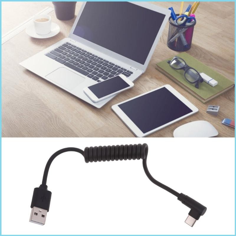 RUN USB to Type C Cable for Car Retractable Cable Curly USB to USB C ...