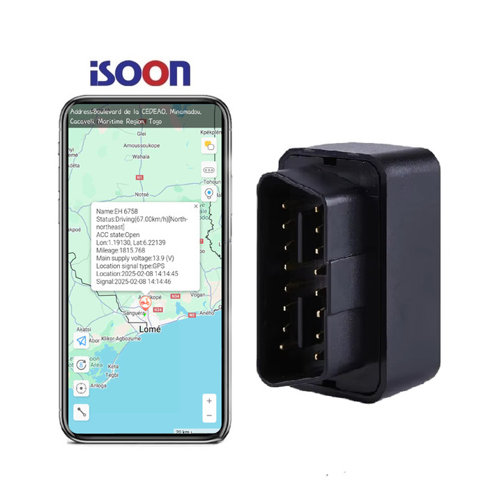 ISOON OBD Vehicle Tracking GPS Car OBD Locator 2G+4G Fast Positioning ...