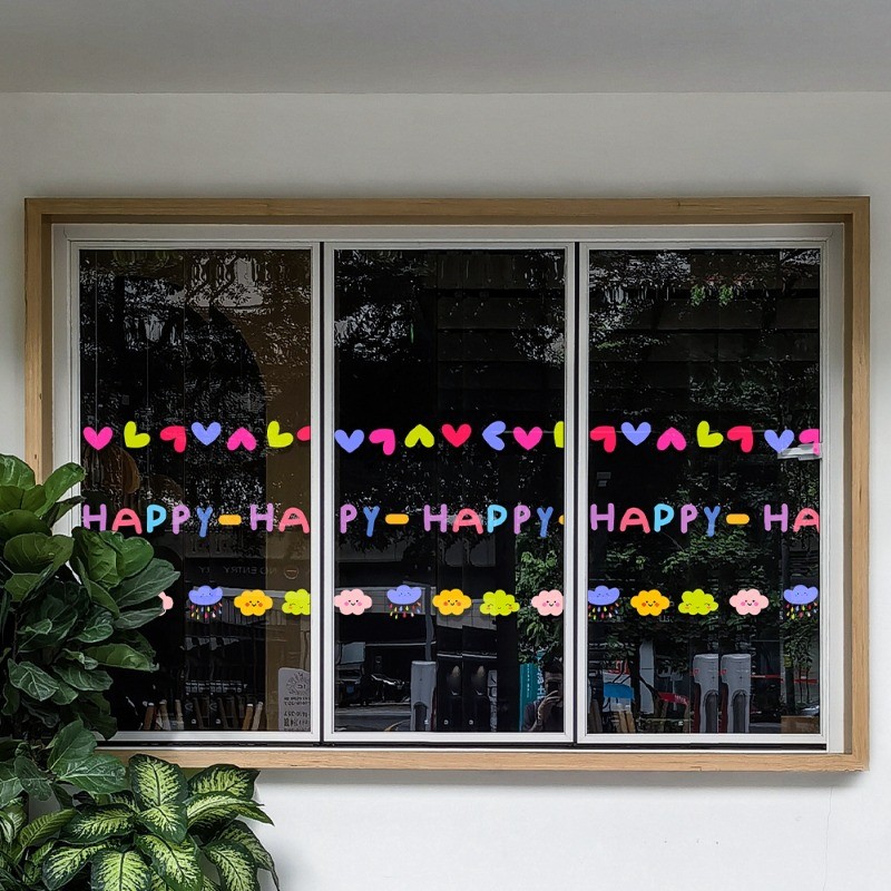 Shopping Mall Supermarket Glass Door Waistline Film Coffee Shop ...