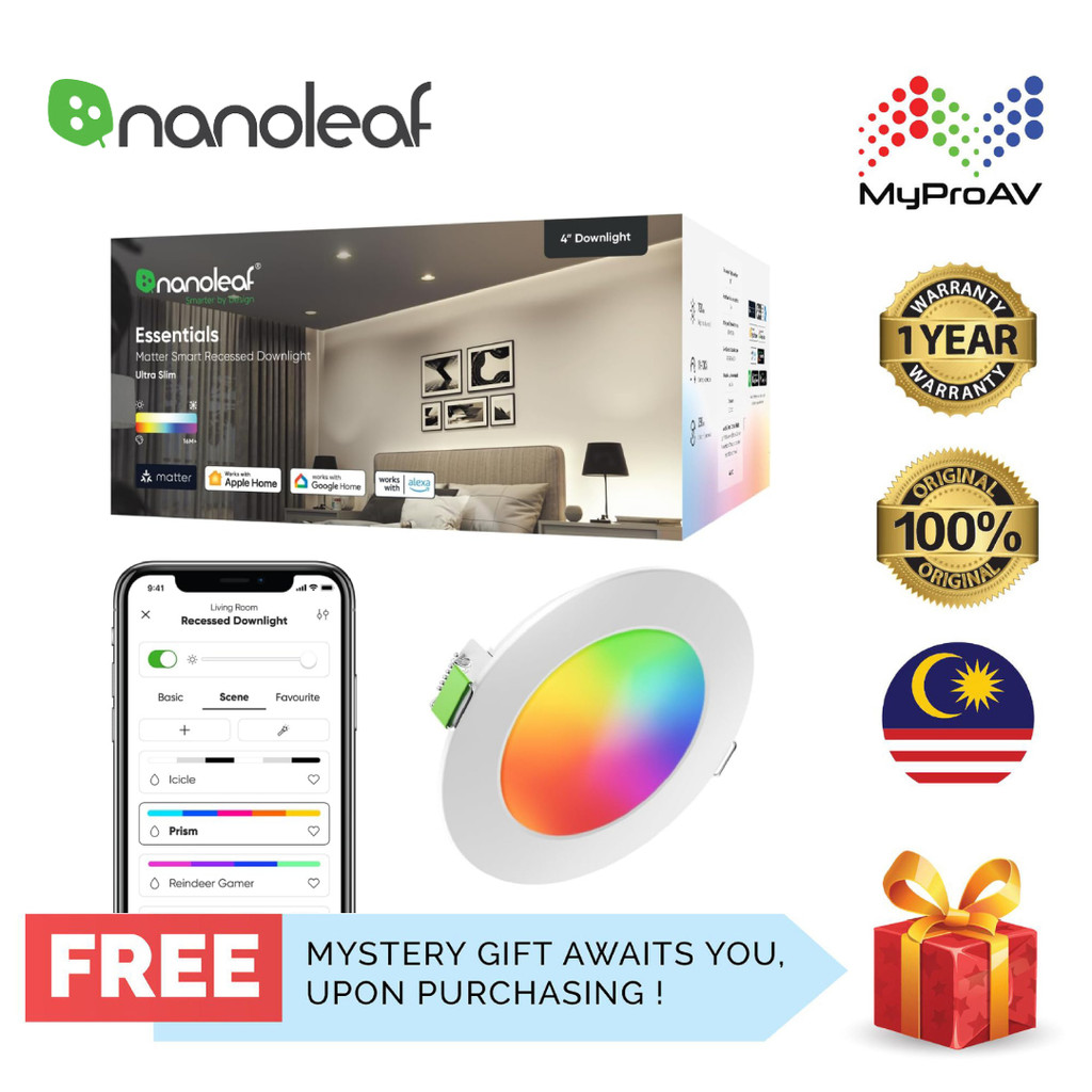 NANOLEAF Essentials Smart Downlight (Matter) | Shopee Malaysia