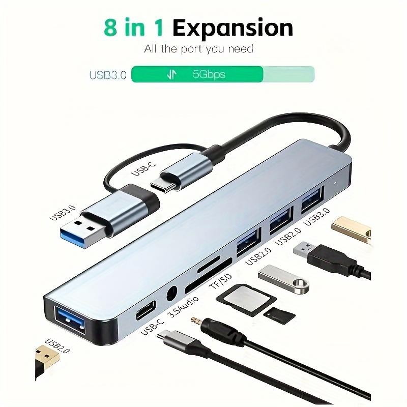 8-in-1 USB Hub with 4 USB 3.0 Ports, 2 USB-C Ports, 1 HDTV Port ...