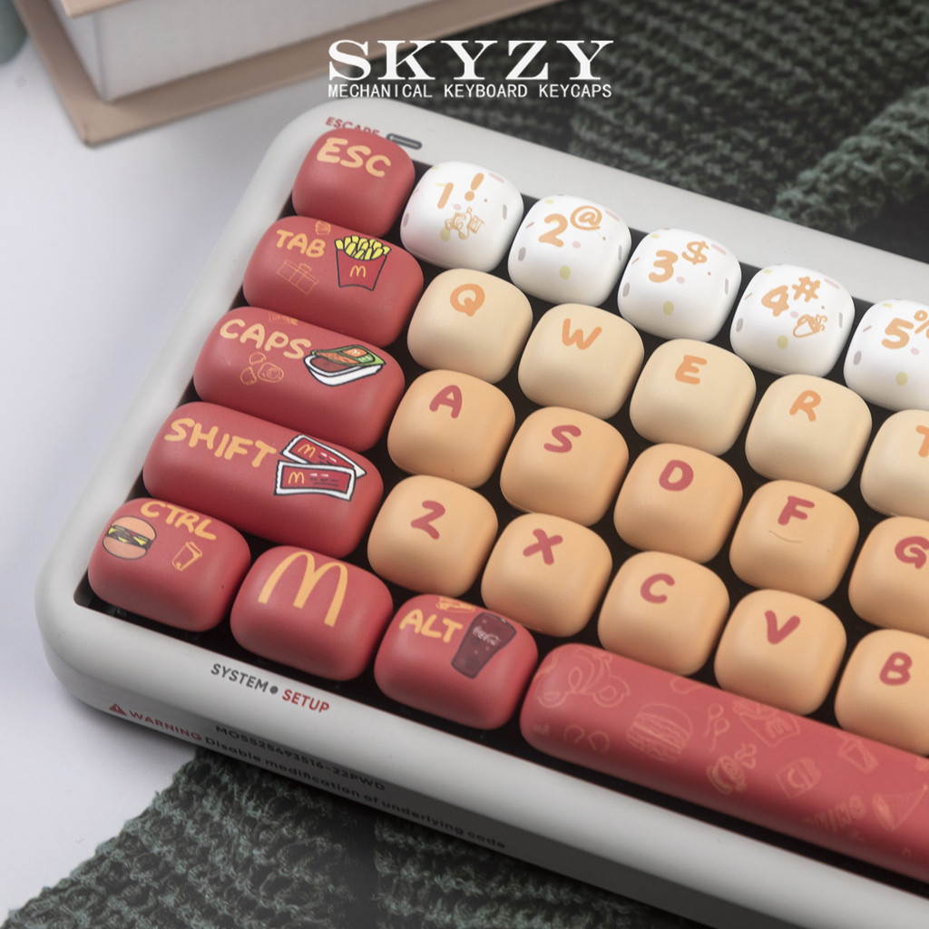 McDonald's Keycaps MOG Profile Hamburger cute PBT Dye Sub Keycap ...