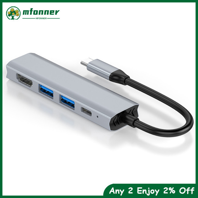 Mfonner USB C Hub Adapter 4 In 1 Type C Hub Adapter High-Speed ...