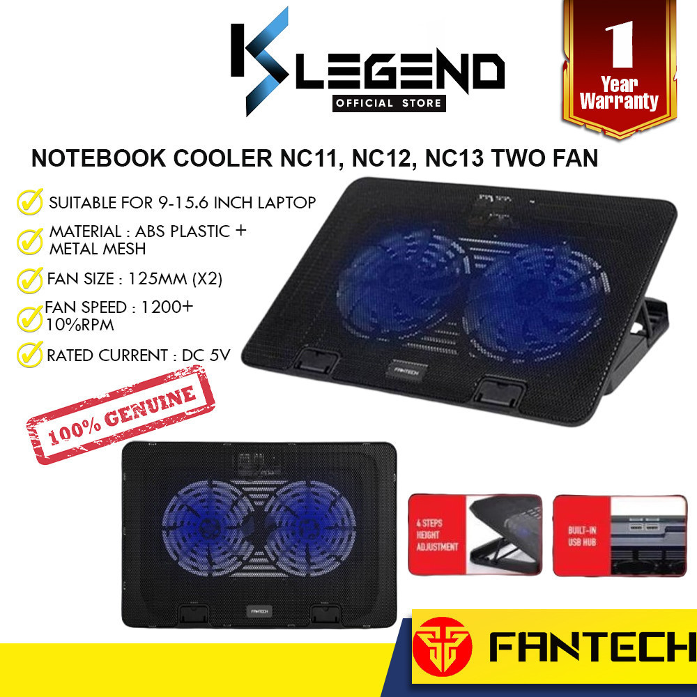 Fantech NoteBook Cooler NC11, NC12, NC13 Two Fan Suitable For 9-15.6 ...