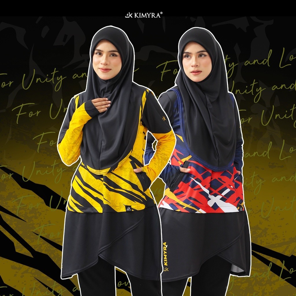 [SHIRT ONLY] Kimyra Kimactive Malaysia Jersey Muslimah Swimming Hiking ...