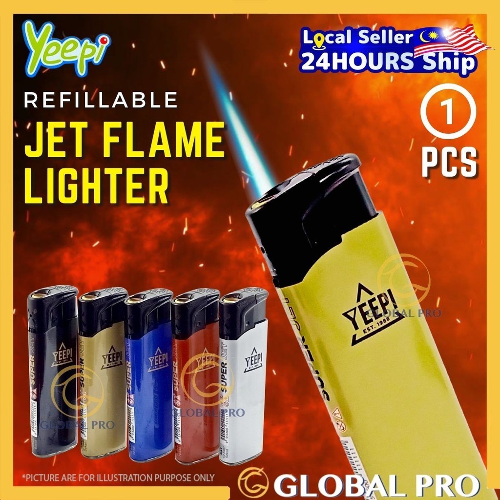 1PC YEEPI 1988 SUPER JET Lighter Refillable Flame Gas Lighter Pemetik ...