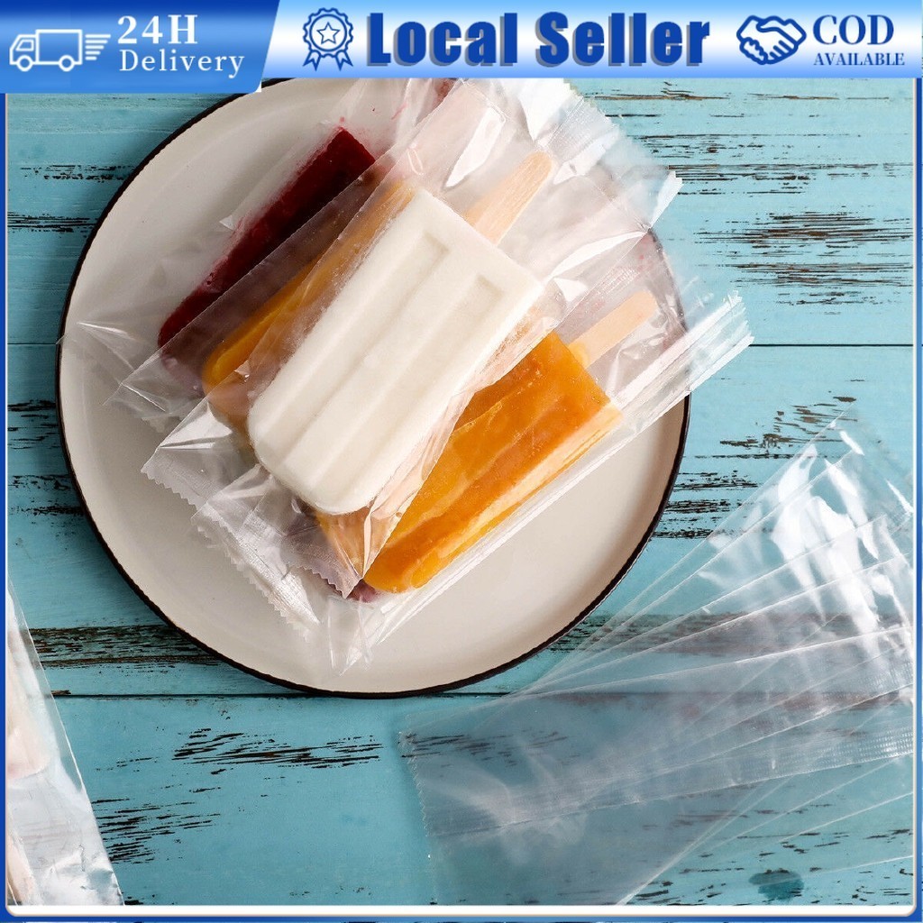 8*19CM 100Pcs Disposable Ice Cream Popsicle Plastic Packing Bag Ice Pop ...