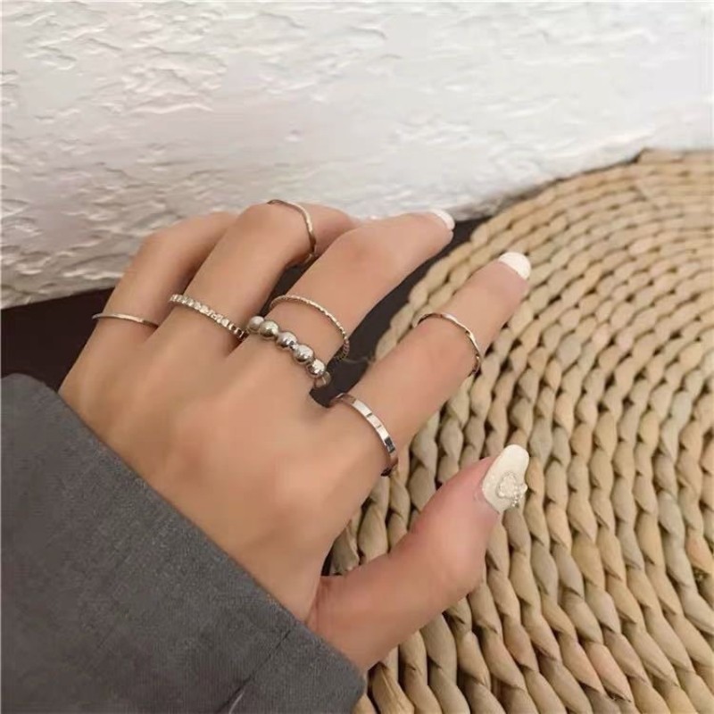 8pcs/set Retro Simple Rings Fashion Hollowing Out Finger Rings for Women Girls Vintage Jewelry ...
