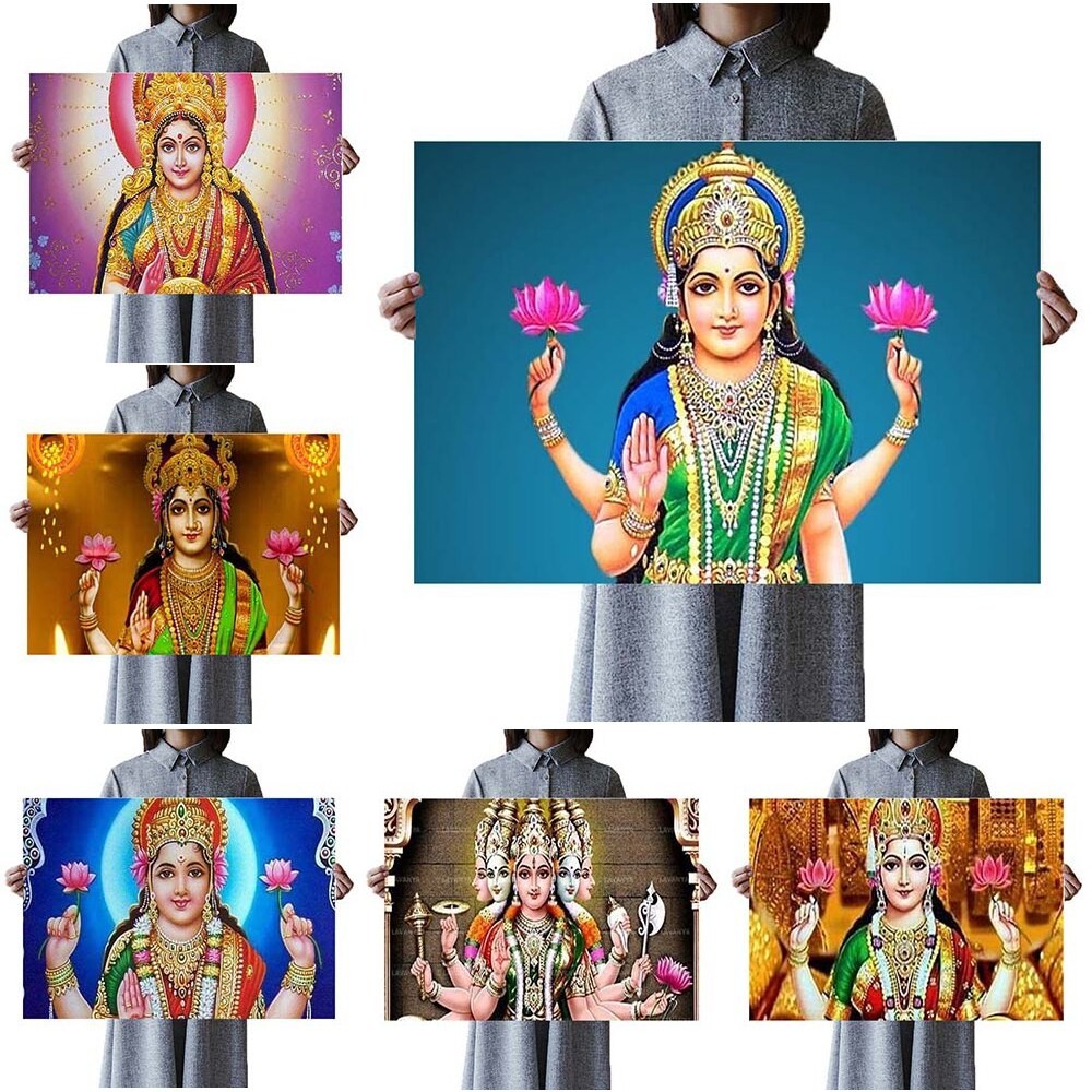 Seni Kanvas Dewa Hindu - Brahma, Vishnu, Lakshmi, Shiva - Poster ...