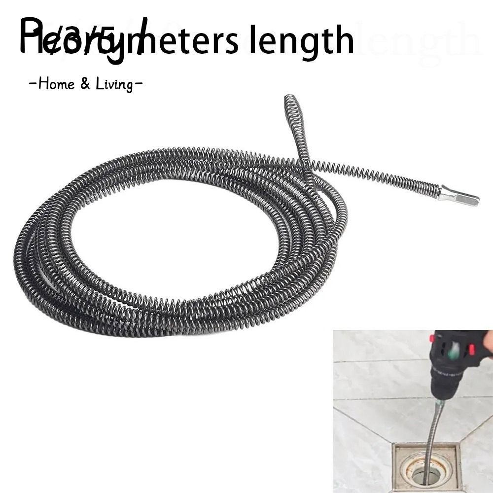 PEONY1 1Pcs Drain Cleaner Spring, Electric Drill Bathroom Kitchen ...