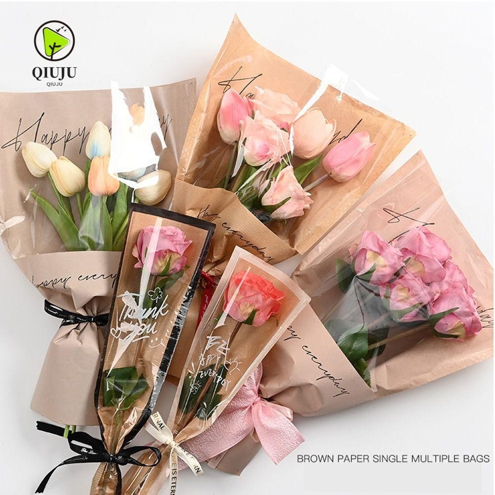 QIUJUU 20/30PCS Rose Packing Sleeve Bag, Transparent Wrapping Sleeve ...