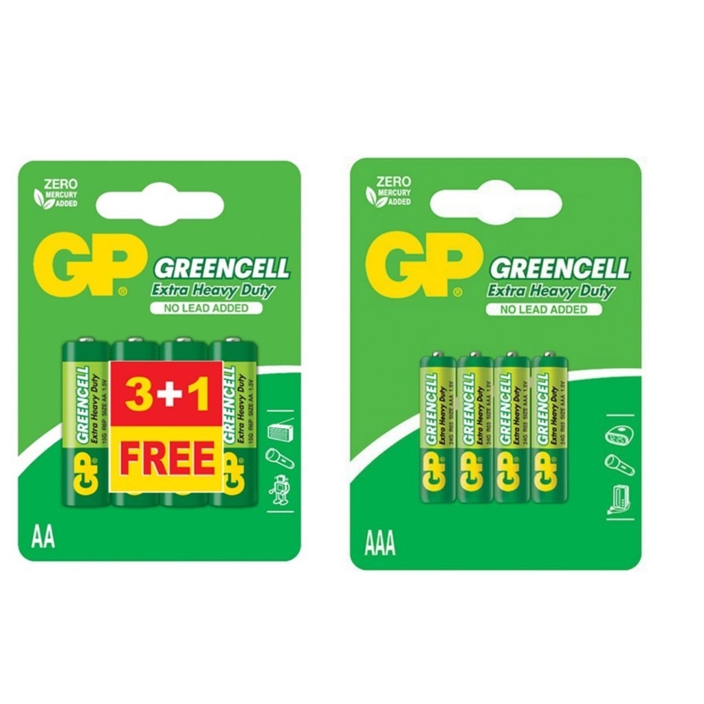 GP GREENCELL Extra Heavy Duty Battery AA/AAA PROMO 3 FREE 1 | Shopee ...