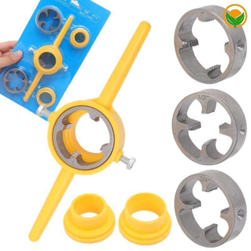 6Pcs/Set 1/2 3/4 1 Inch PVC Pipe Threader - NPT Thread Tap Die Set ...