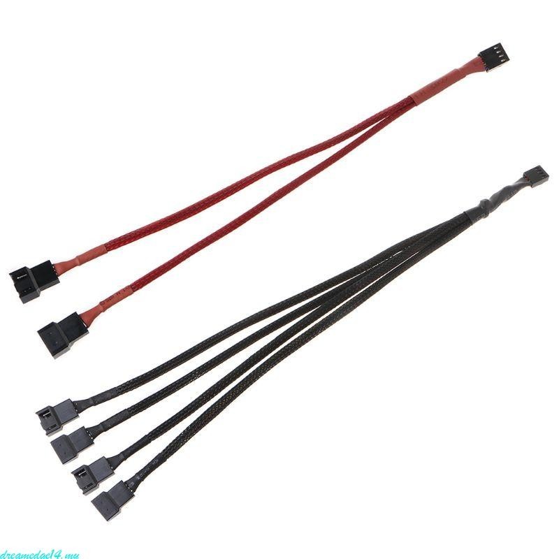 dreamedge14 PWM 4 Pin Fan Sleeved Extension Splitter Hub Cables ...